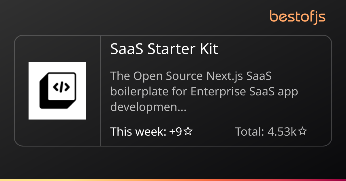 Best of JS • SaaS Starter Kit