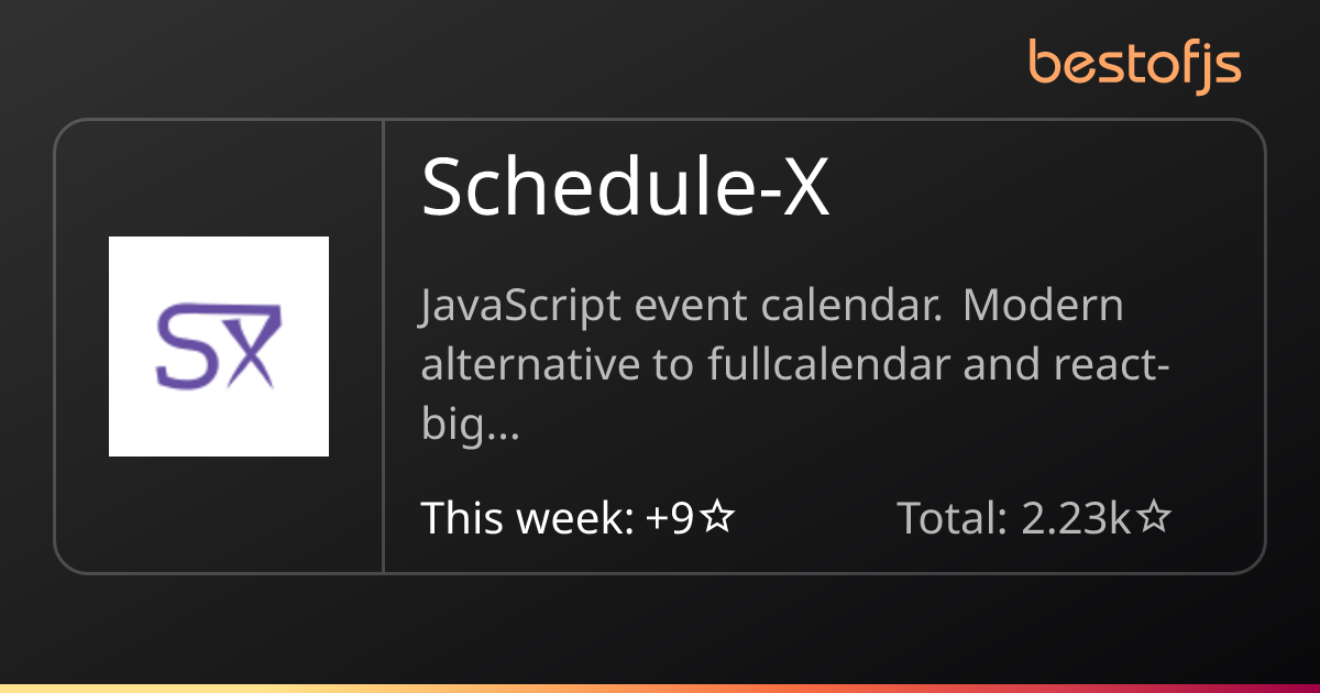 Best of JS • Schedule-X