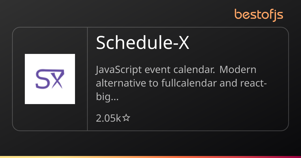 Best of JS • Schedule-X