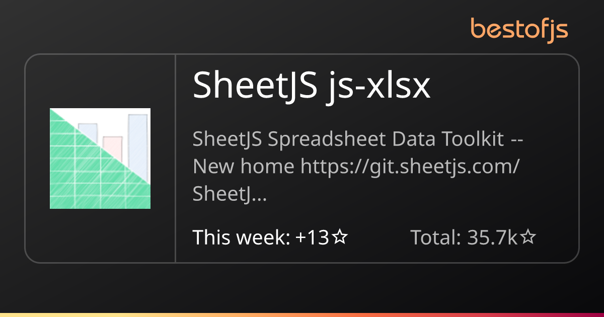 Best of JS • SheetJS js-xlsx Best of JS • SheetJS js-xlsx
