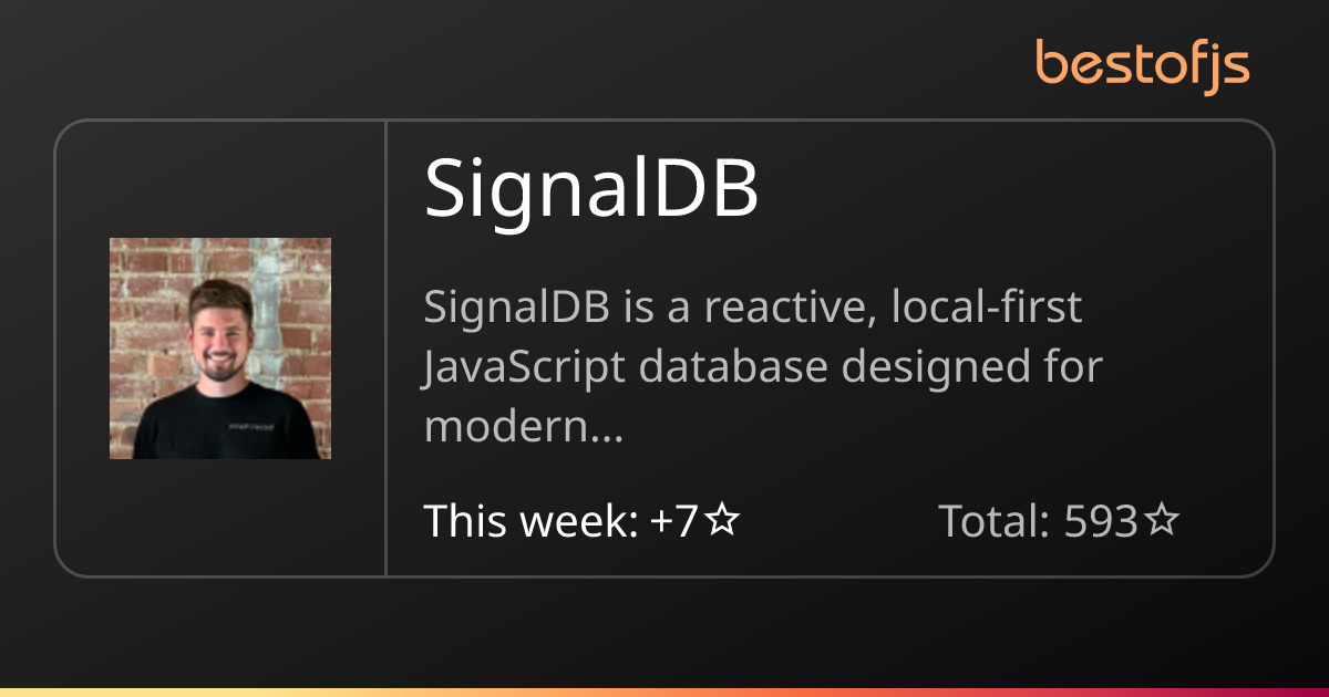 Best of JS • SignalDB
