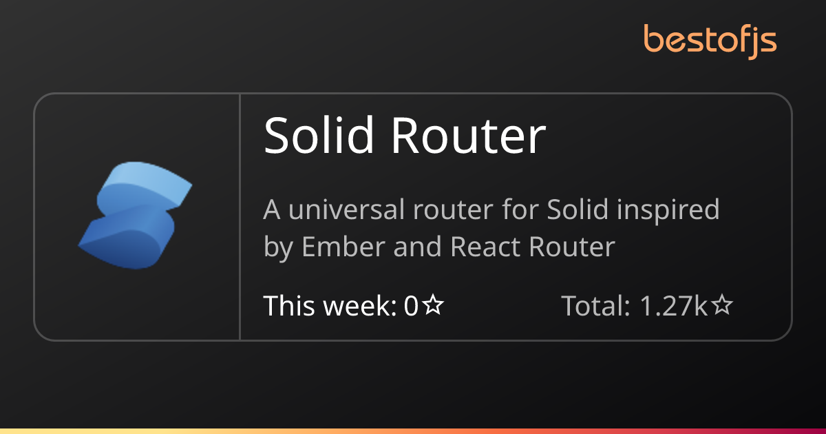 Best of JS • Solid Router