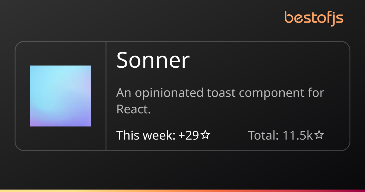 Best of JS • Sonner