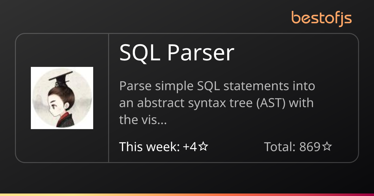 Best of JS • SQL Parser Best of JS • SQL Parser