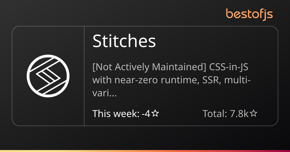 Best of JS • Stitches