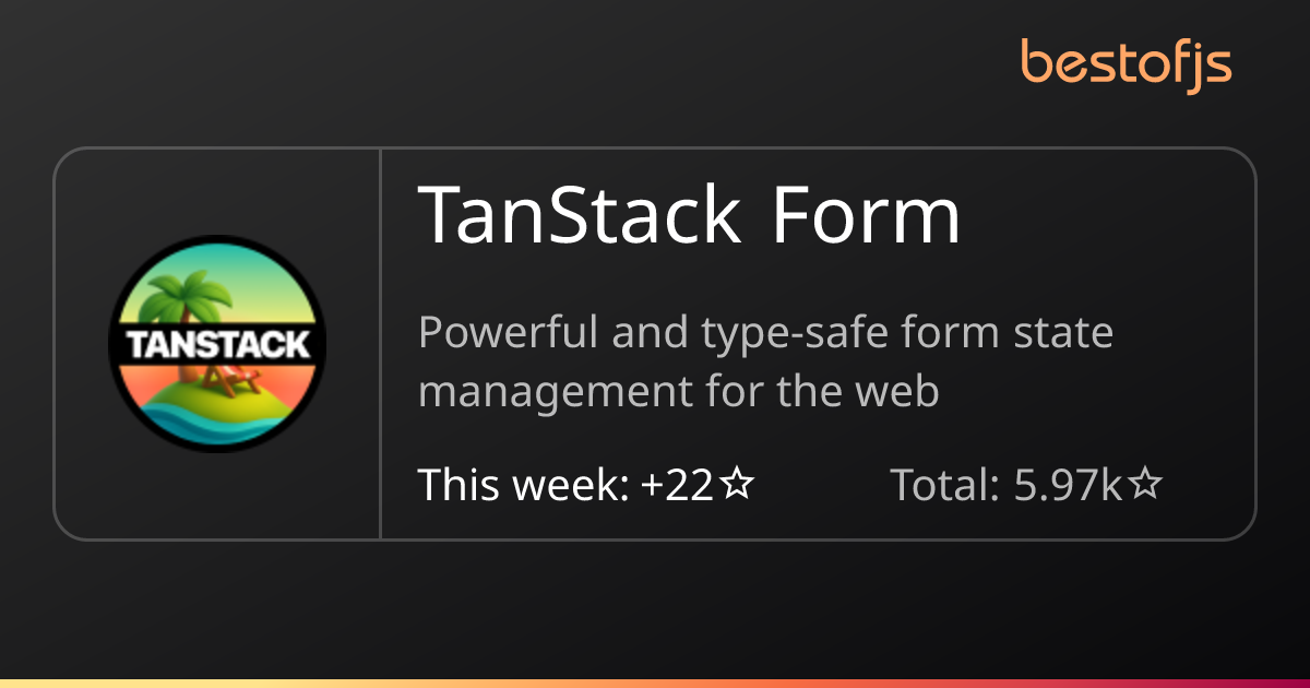 Best of JS • TanStack Form