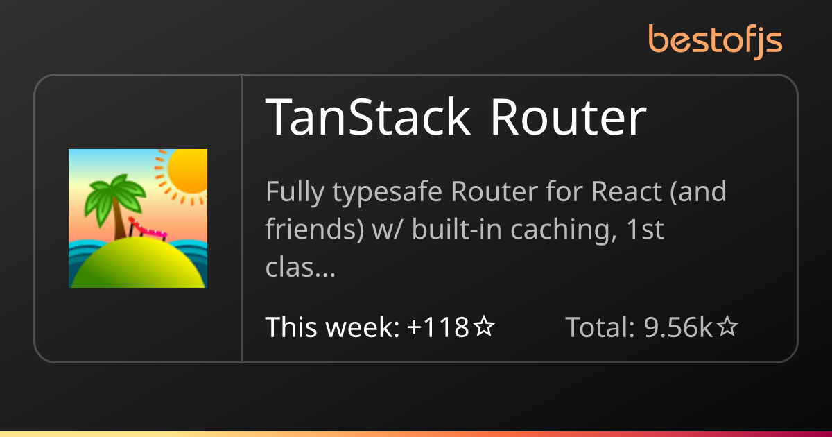 Best of JS • TanStack Router Best of JS • TanStack Router