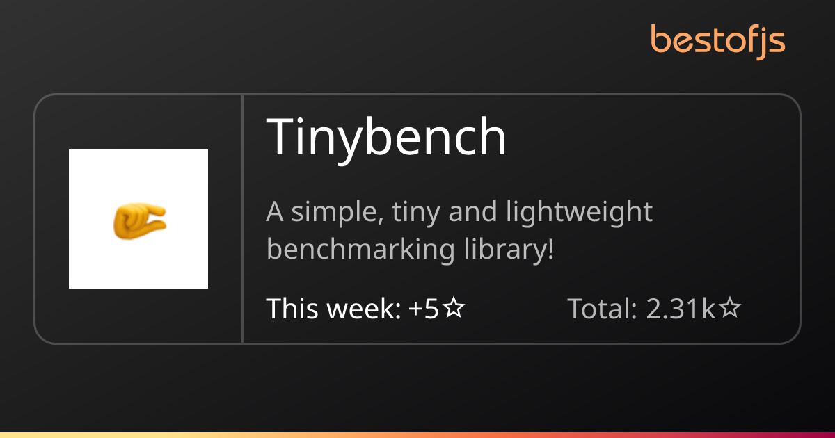 Best of JS • Tinybench