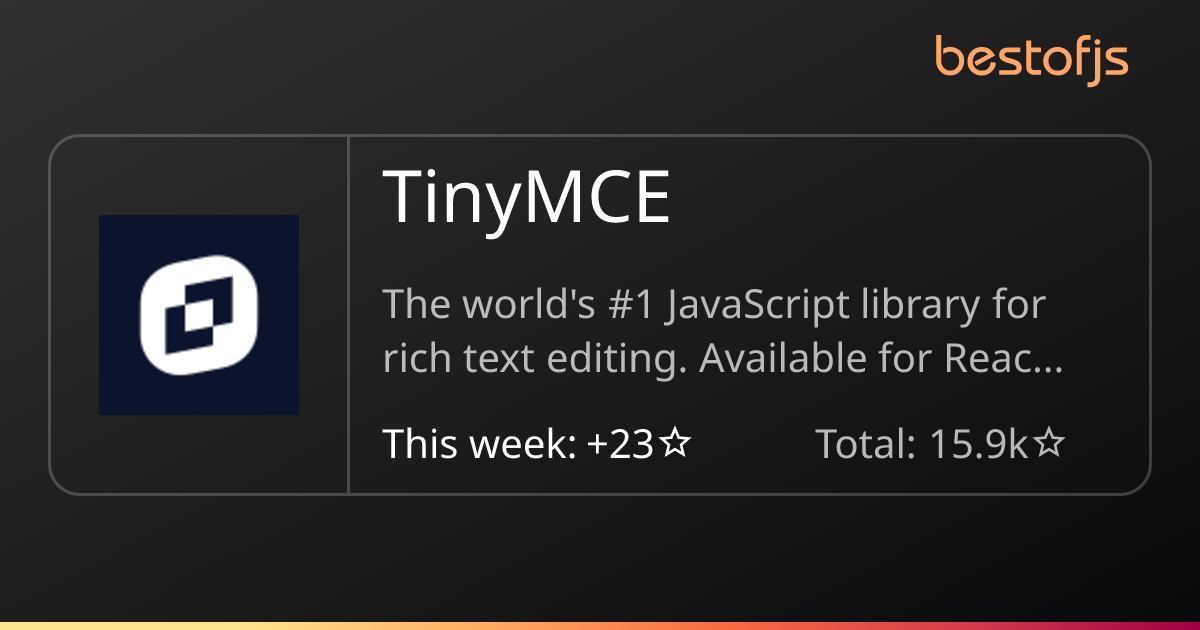 Best of JS • TinyMCE
