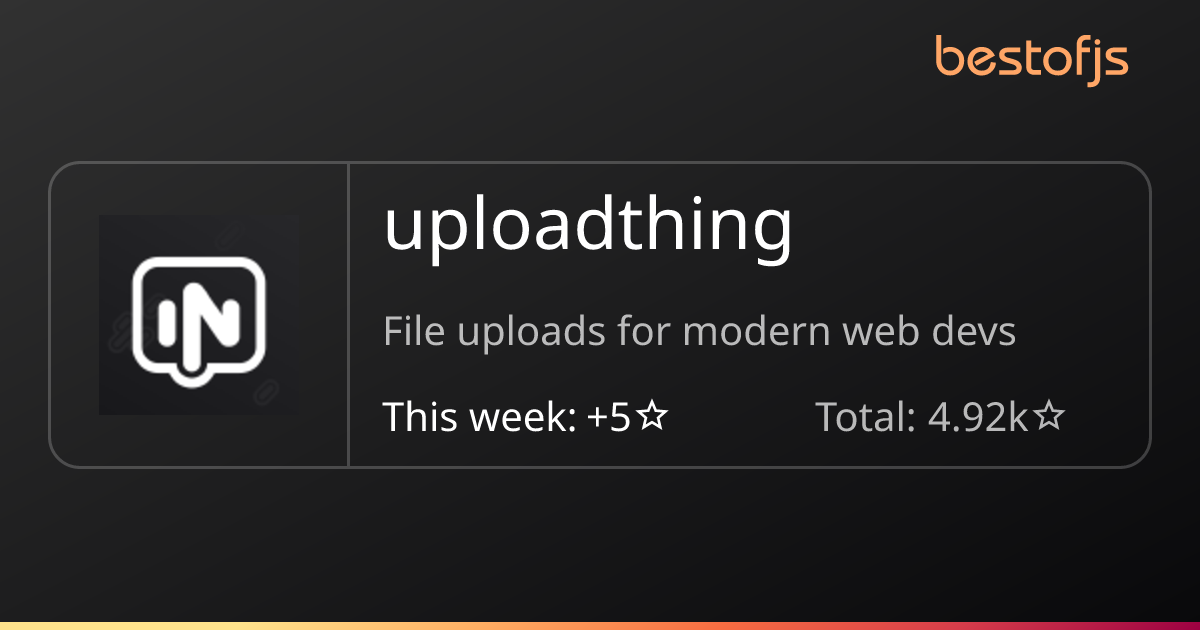 Best of JS • uploadthing