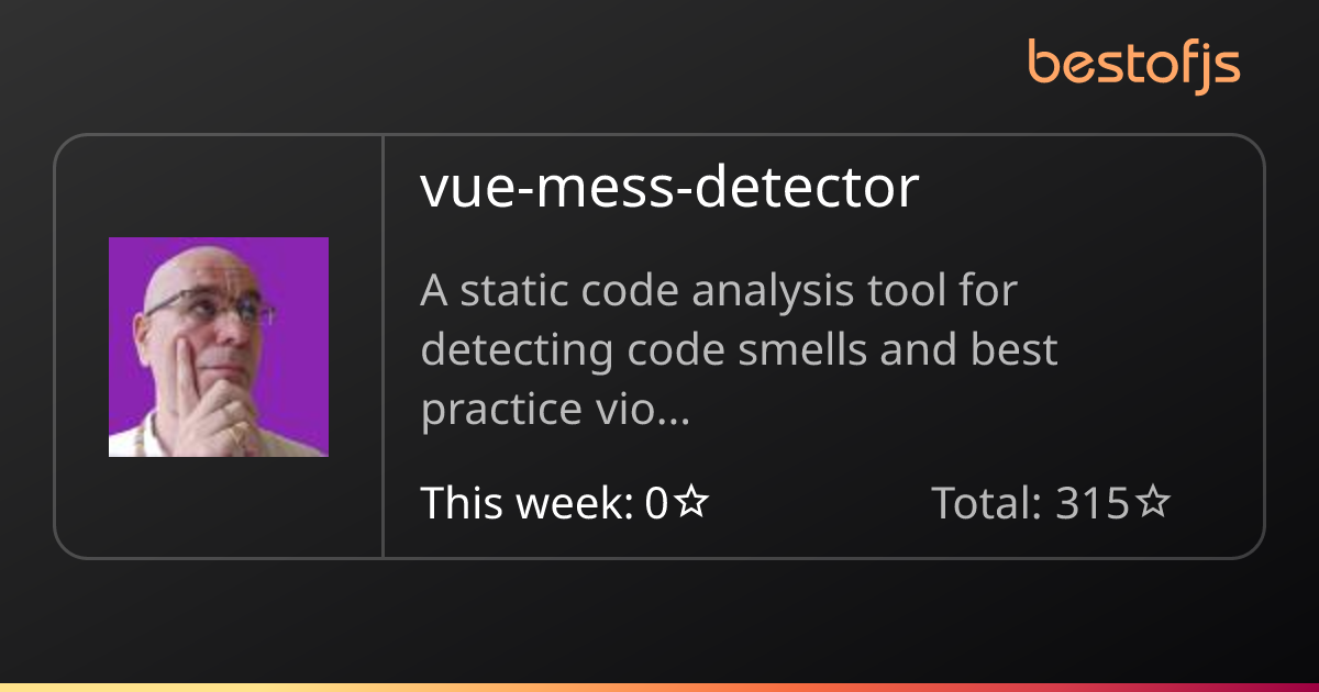 Best of JS • vue-mess-detector Best of JS • vue-mess-detector
