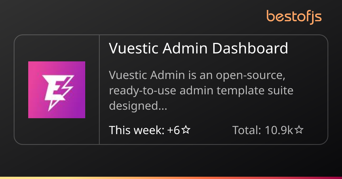 Best of JS • Vuestic Admin Dashboard