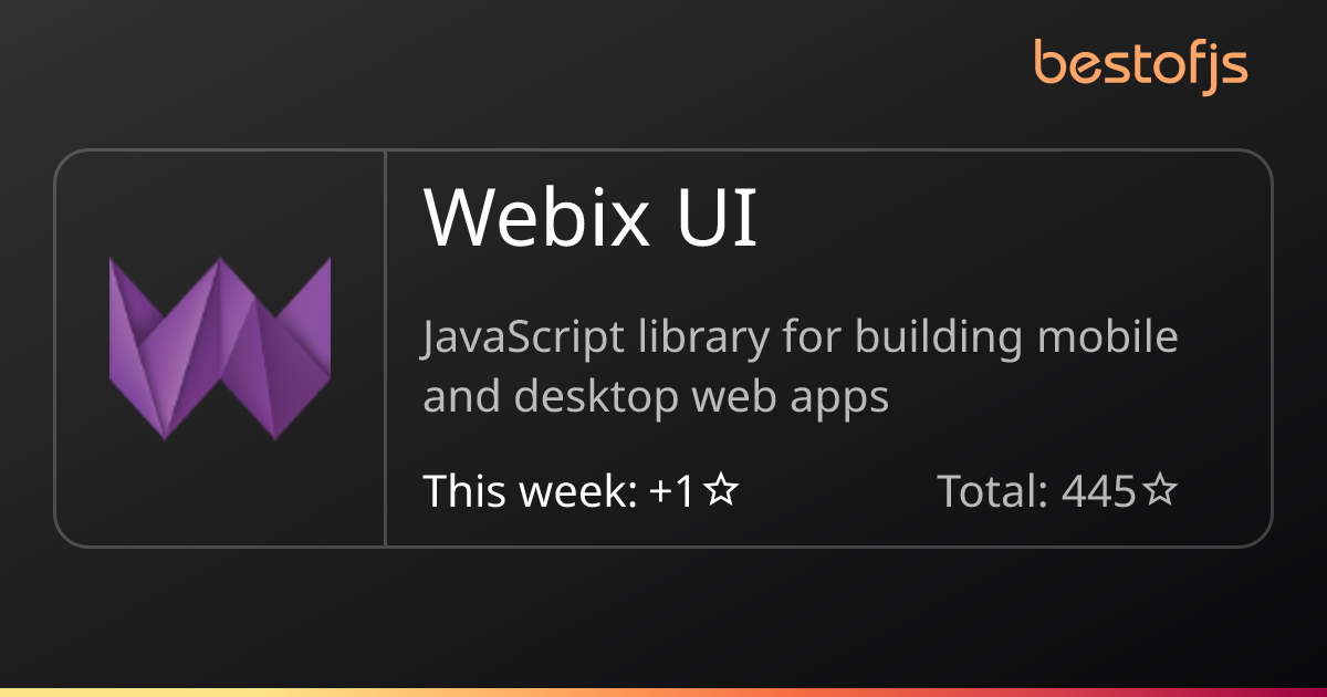 Best of JS • Webix UI